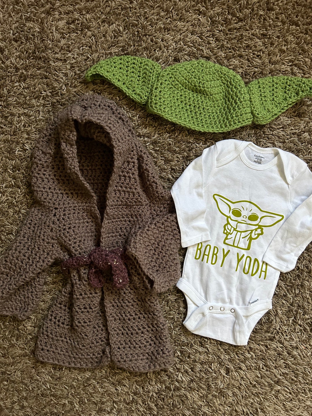 Yoda/grogu Baby Set baby Yoda Onsie, Robe, Hat - Etsy