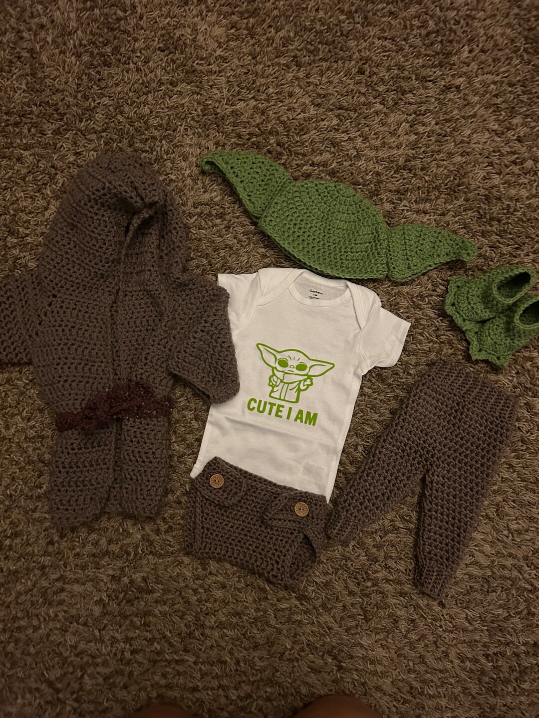 Yoda/grogu Baby Set cute I Am Onsie Robe Diaper - Etsy