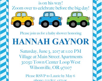 Cars Birthday Party Invitation - Etsy