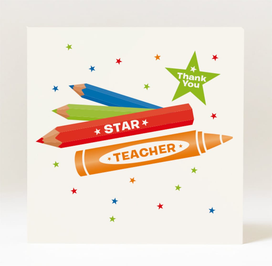 Handmade and Printed Thank You Star Teacher Card - Etsy