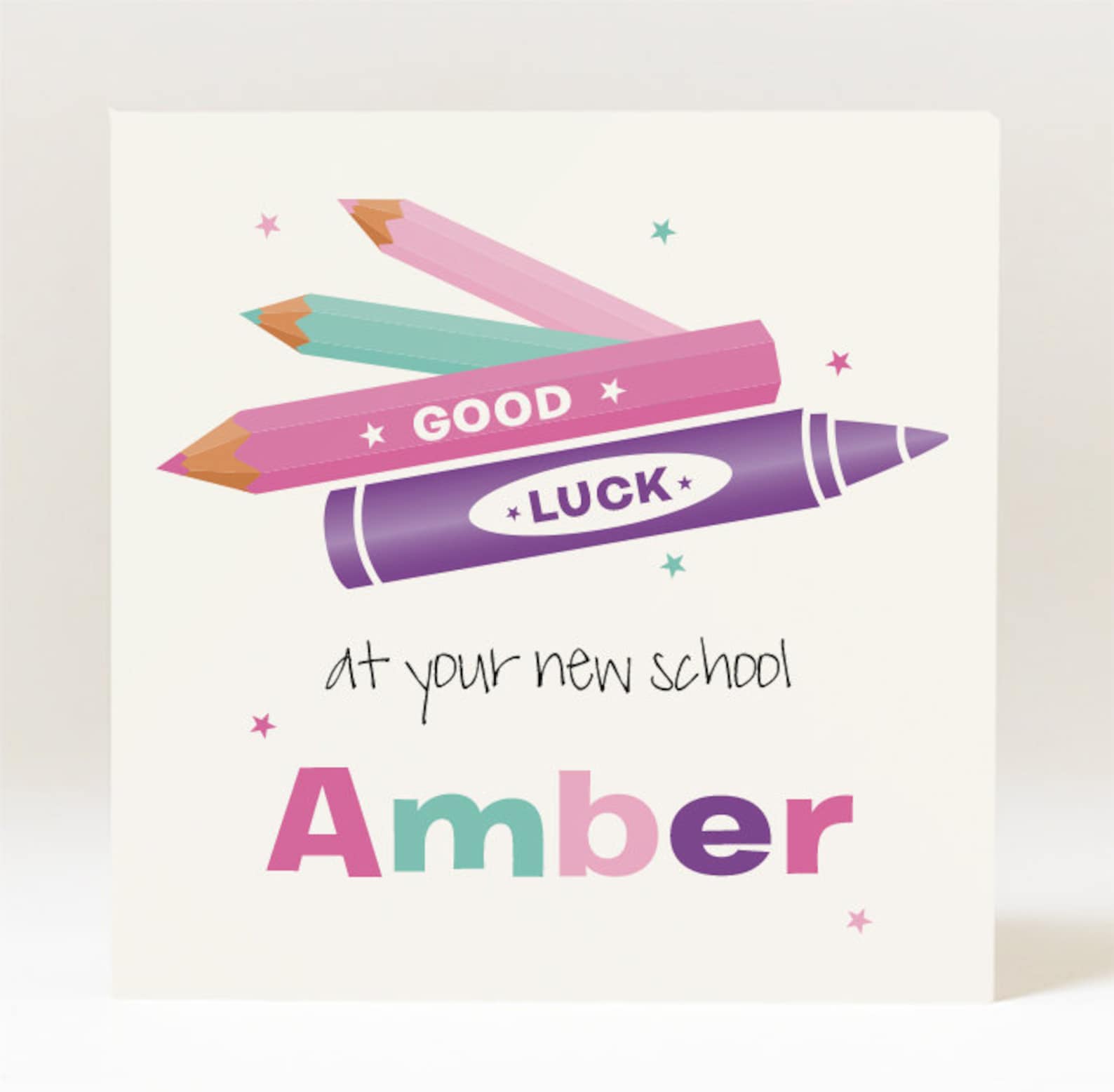 Handmade Personalised Good Luck at Your New School Card Girl - Etsy