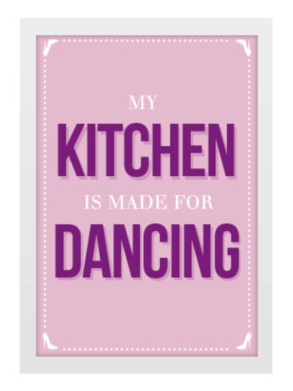 A4 Unframed Typographic Word Art Print My Kitchen is Made | Etsy