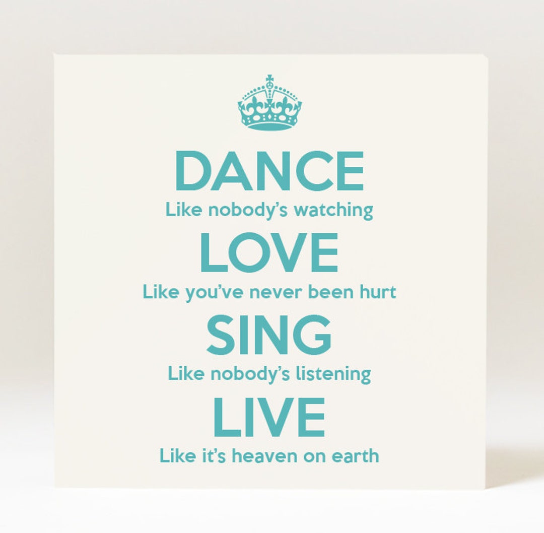 Handmade Dance Love Sing Live Card - Etsy