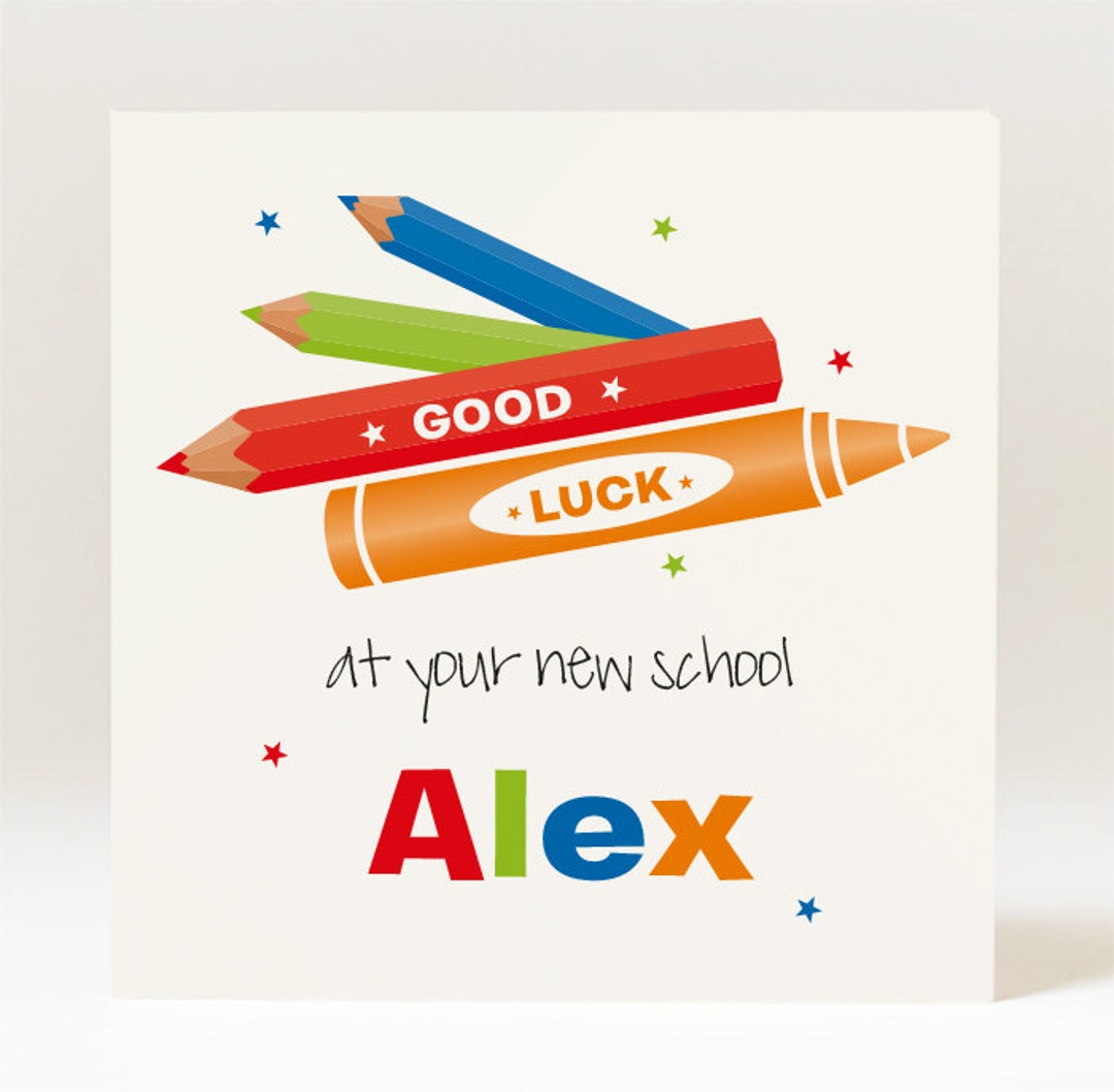 Handmade Personalised Good Luck at Your New School Card Boy - Etsy