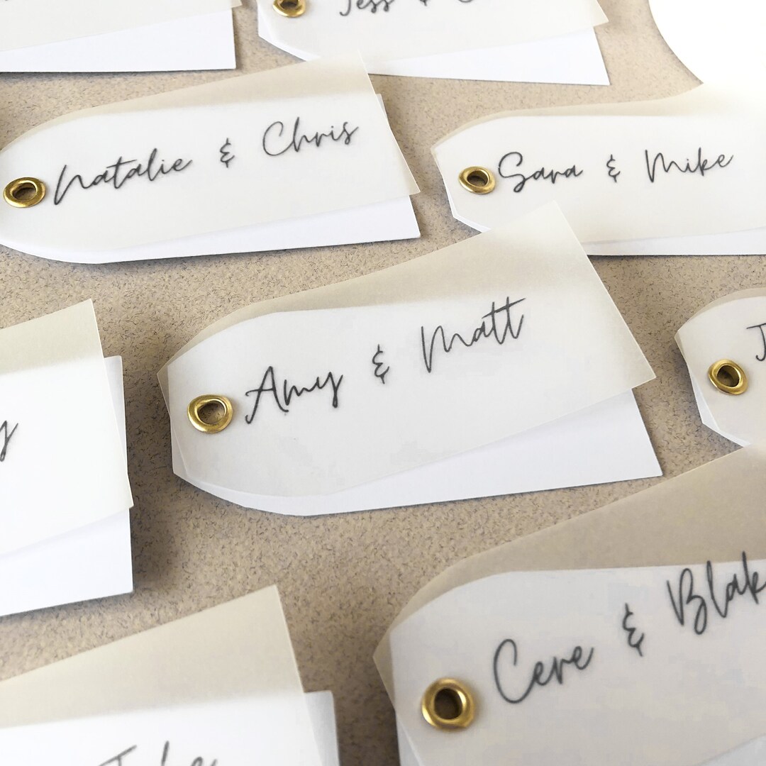 Place Card | Place Name | Place Setting | Vellum Place Card | Hanger ...