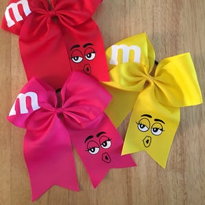M&M Candy Inspired Cheer Bow - Etsy