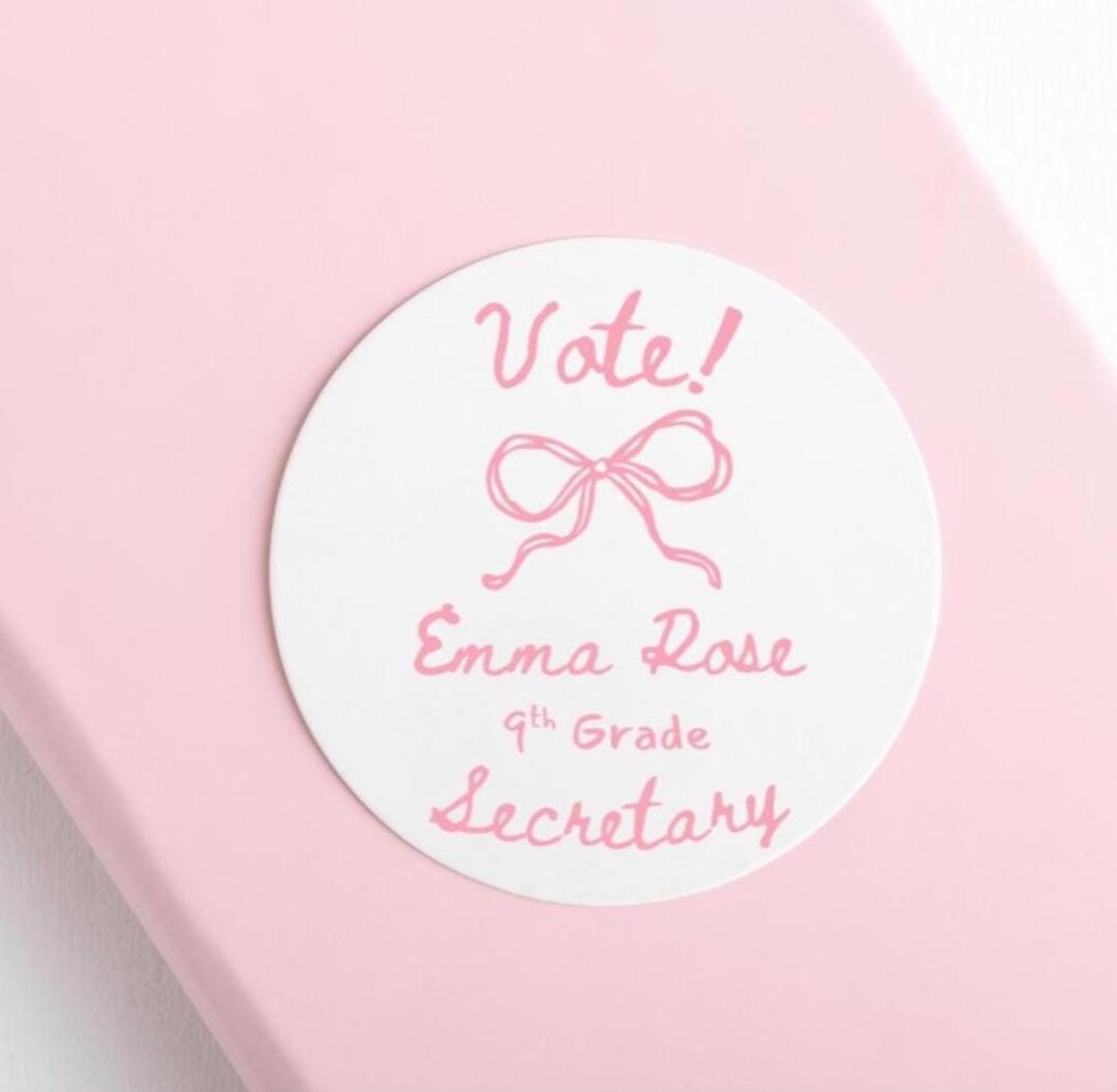 Personalized Coquette Labels Class Election/student Council/election ...