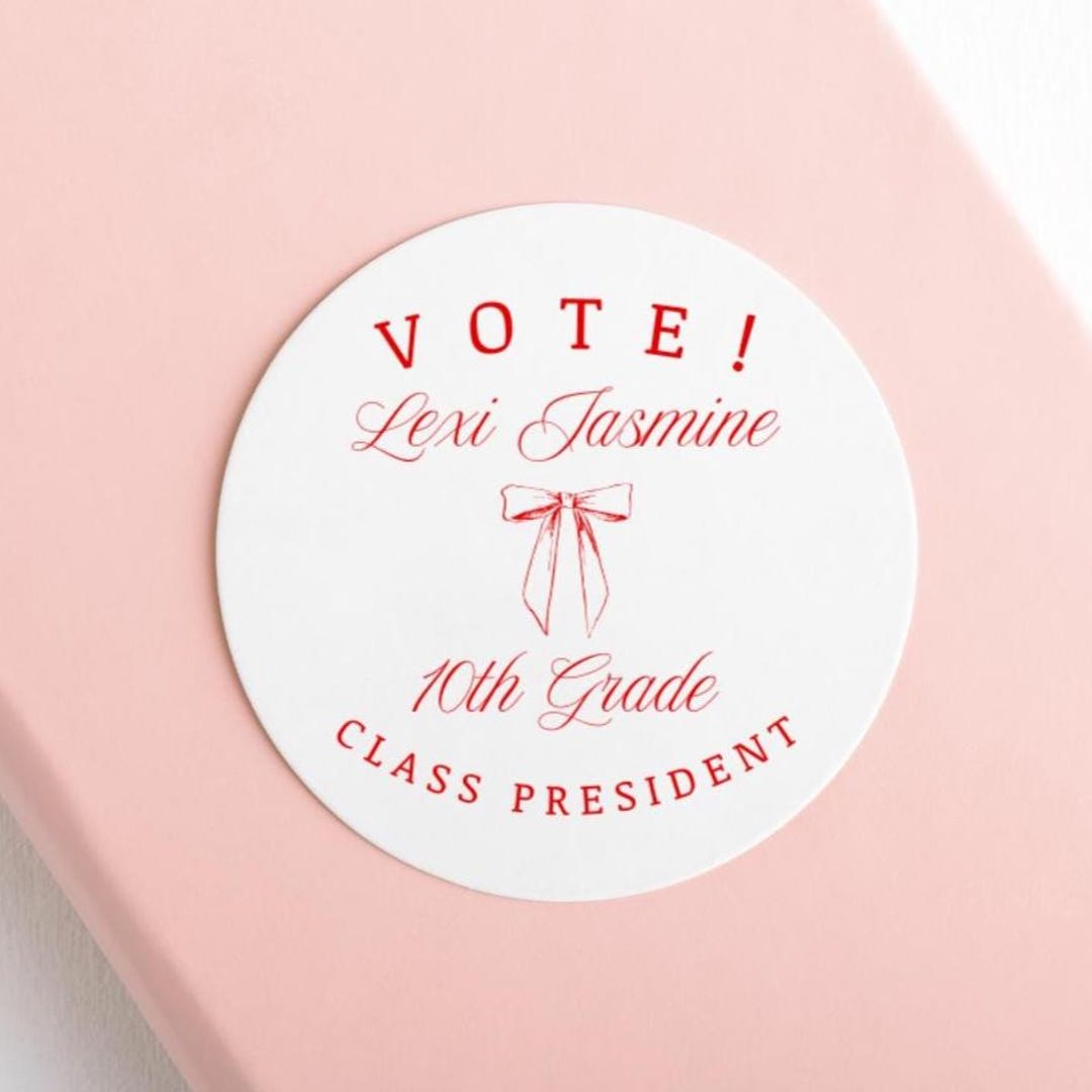 Personalized Coquette Labels Class Election/student Council/election ...