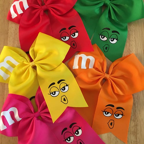M&M Candy Inspired Cheer Bow - Etsy