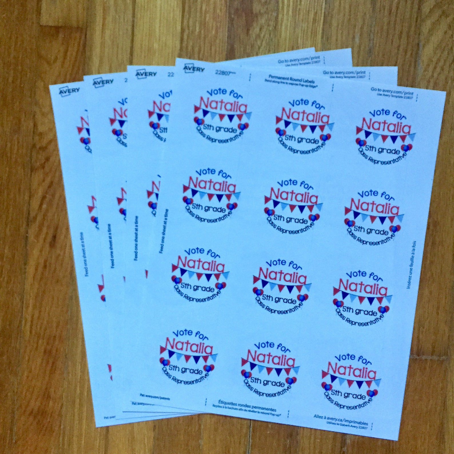 Personalized Labels Class Election/student Council/election Stickers - Etsy