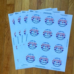 Personalized Labels Class Election/student Council/election Stickers - Etsy