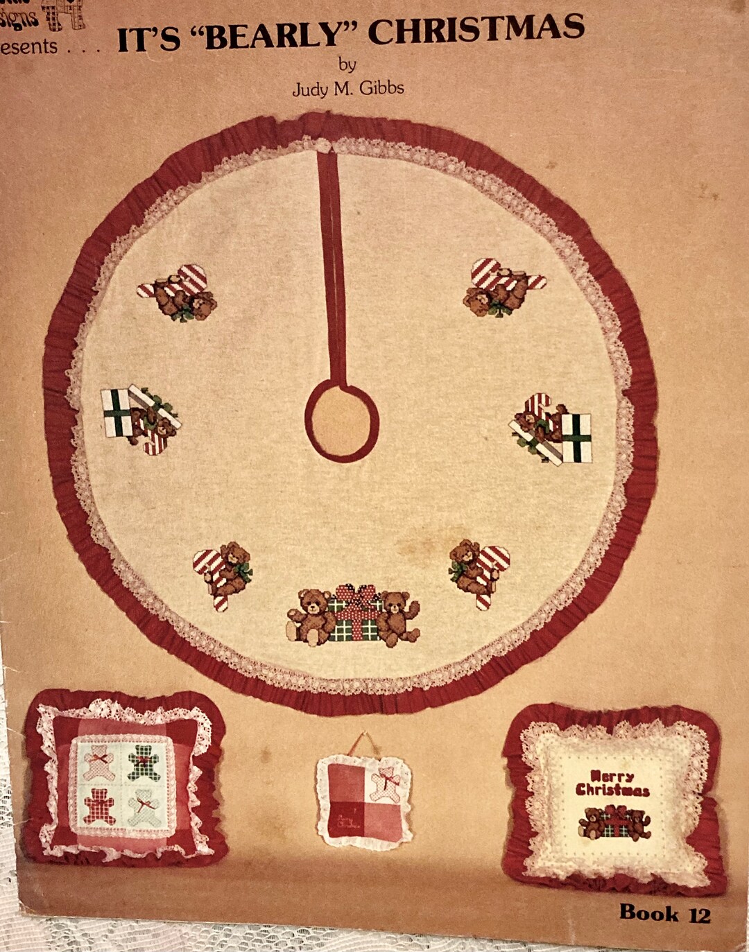 Vintage 1984 Hollie Designs It's Bearly Christmas Tree Skirt Counted ...