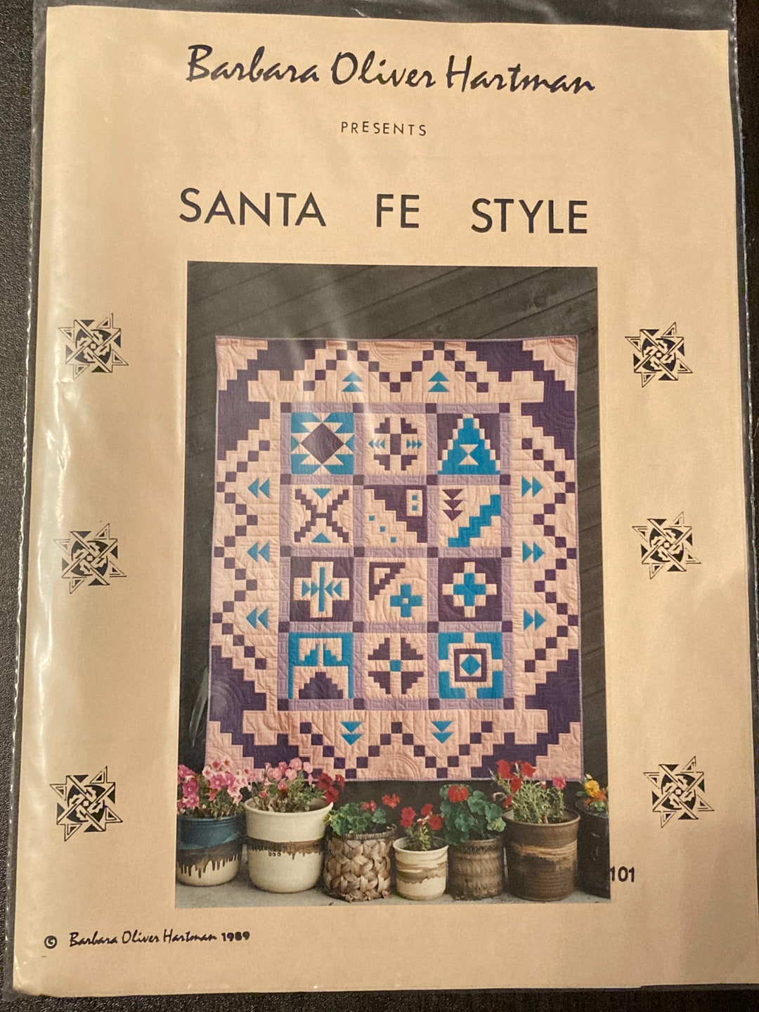 1989 Vintage Santa Fe Style Quilt Quilting Pattern Patchwork Barbara ...