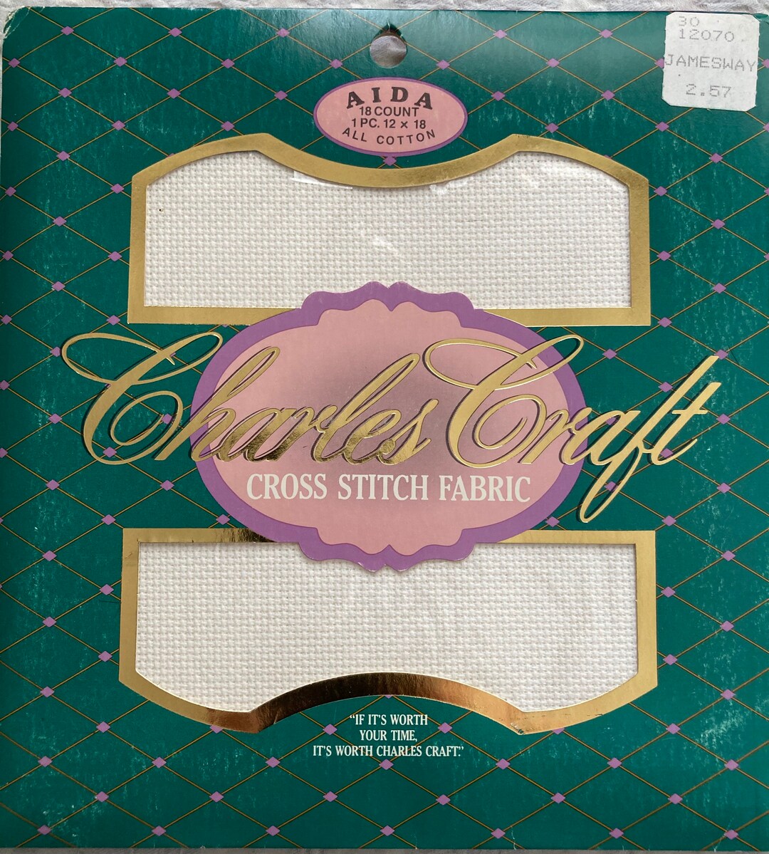 Charles Craft 18 Count White Aida Cloth Cotton Needlework Fabric 12 X ...
