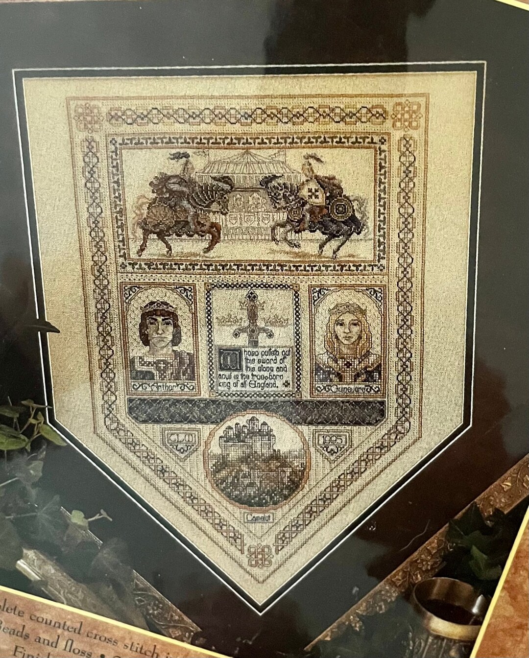RARE Vintage 1990s Teresa Wentzler Camelot Sample Counted Cross Stitch ...