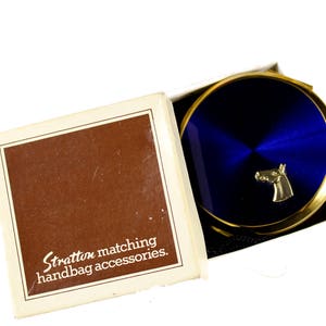 Vintage Stratton Powder Compact Case Blue Horse - Etsy