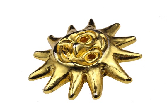 CHRISTIAN LACROIX Vintage Large Sun Face Brooch - Gem