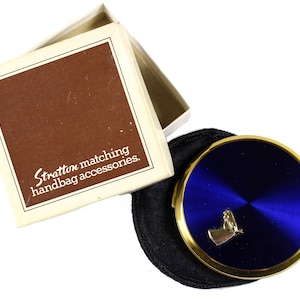 Vintage Stratton Powder Compact Case Blue Horse - Etsy