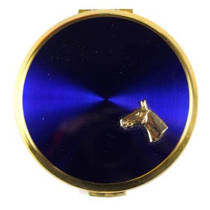 Vintage Stratton Powder Compact Case Blue Horse - Etsy