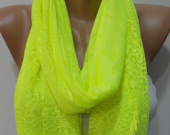 Neon Yellow Scarf - Etsy