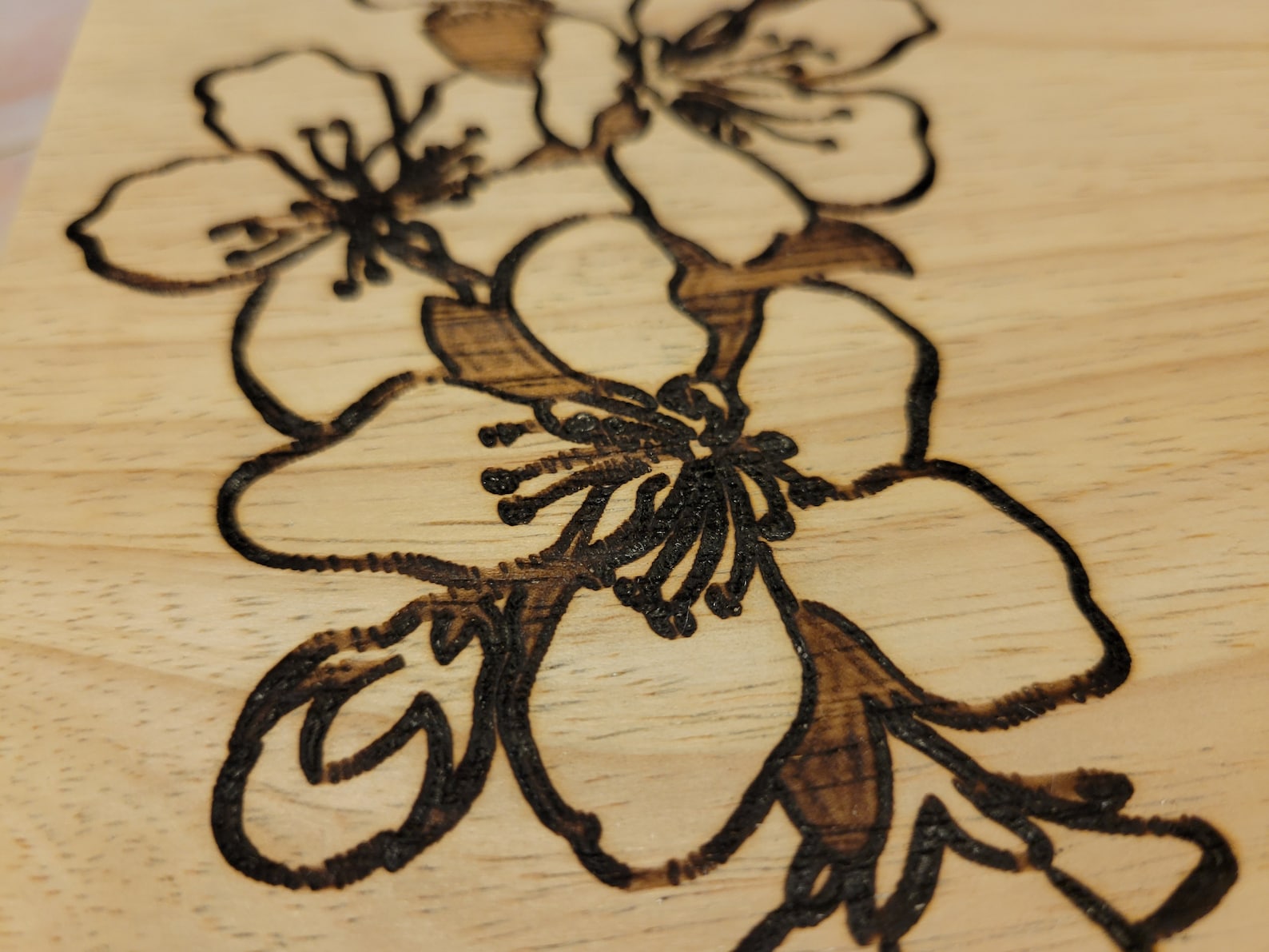 Sakura Blossom Engraved Wood Cutting Board - Etsy