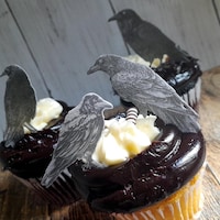 Halloween Cake Topper: Black Crow Raven Bride & Groom for Gothic ...