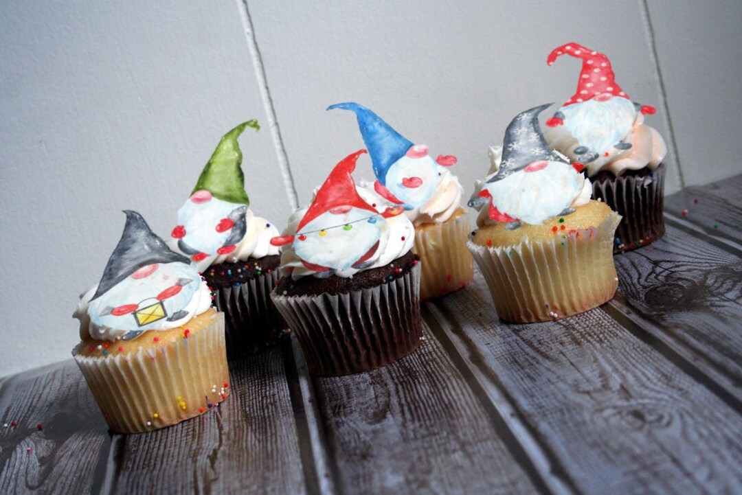 Edible Christmas Decorations, Christmas Gnomes, Cupcake and Cake ...