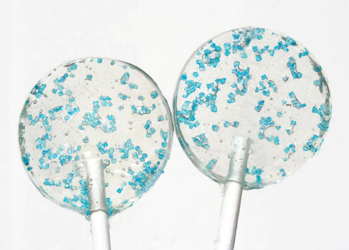 Blue Wedding Favor Lollipops Hard Candy with Blue Sugar | Etsy