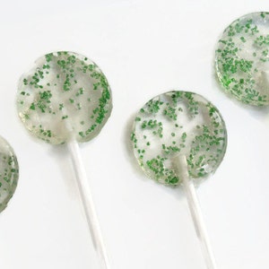 Green Wedding Favor Lollipops - Hard Candy With Green Sugar Crystals ...