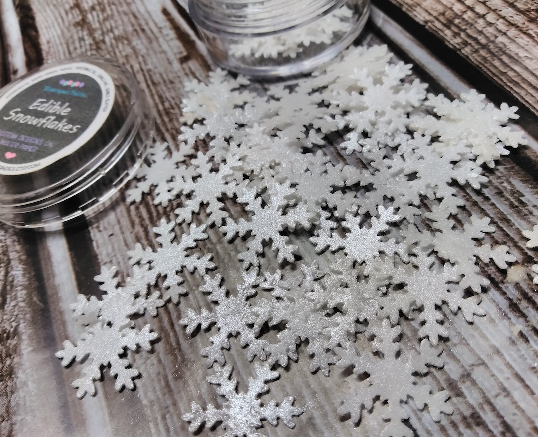 Mini Edible Shimmering Snowflakes Cake Decorations, Cocoa Bomb ...