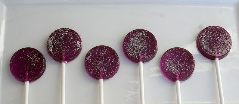 Purple and Silver Lollipops Flat Round Hard Candy With - Etsy