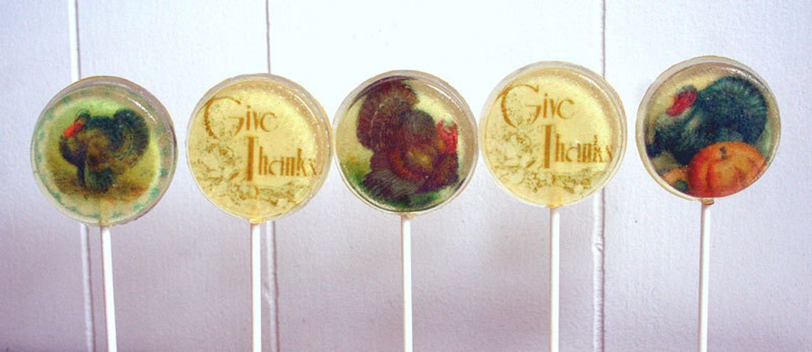 Thanksgiving Favor Lollipops Vintage Thanksgiving Country | Etsy