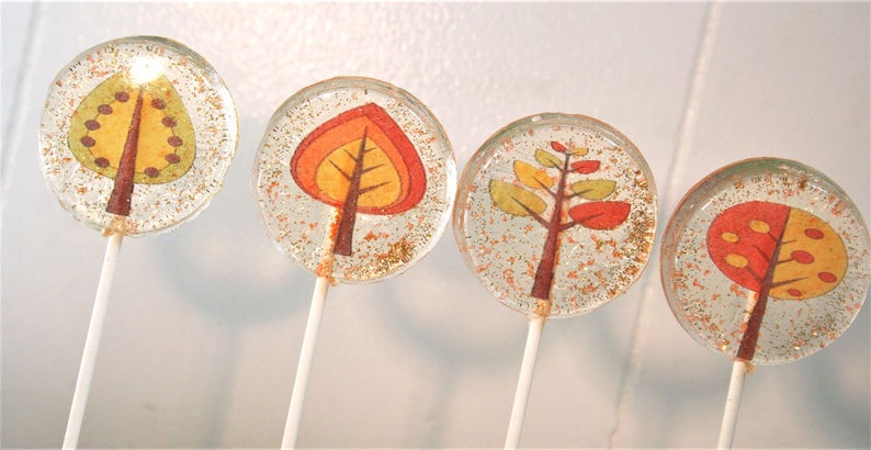 Fall Trees Party Favor Lollipops Fall Party Favors Set of 48 | Etsy