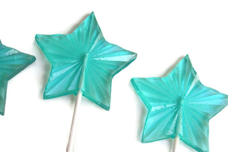 Light Aqua Blue Stars Lollipops Large Faceted Hard Candy - Etsy