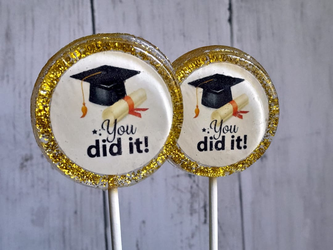 You Did It, Graduation Lollipops Set of 3, Souvenir Lollipops, Edible ...