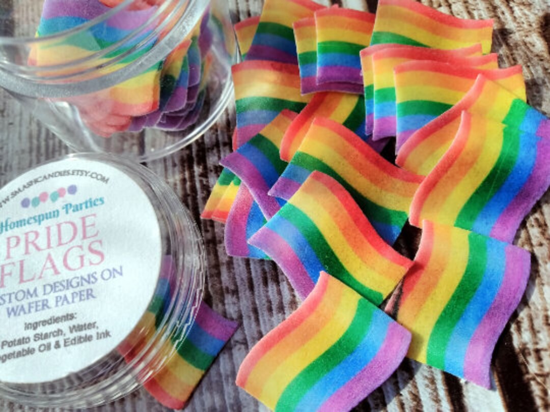Mini Pride Flag Cake Decorations, LGBTQ Drink Topper, Cocoa Bomb ...