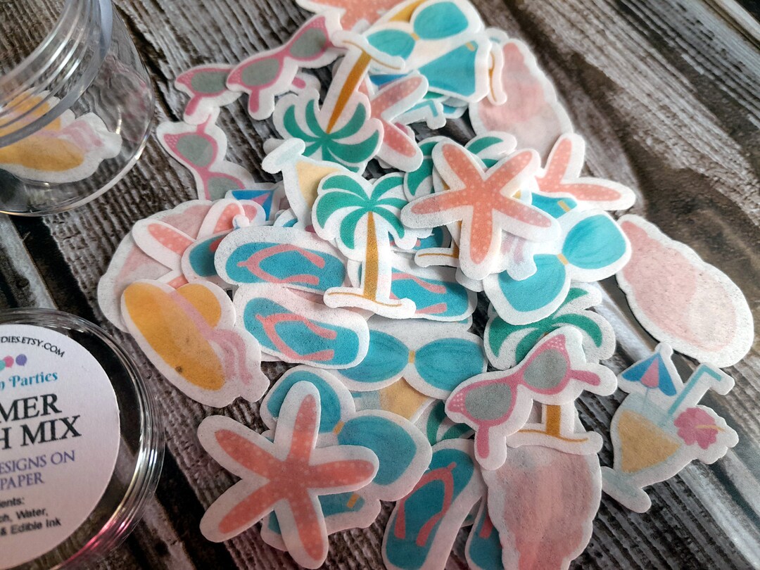 Mini Summer Beach Cake Decorations, Drink Topper, Cocoa Bomb Sprinkles ...