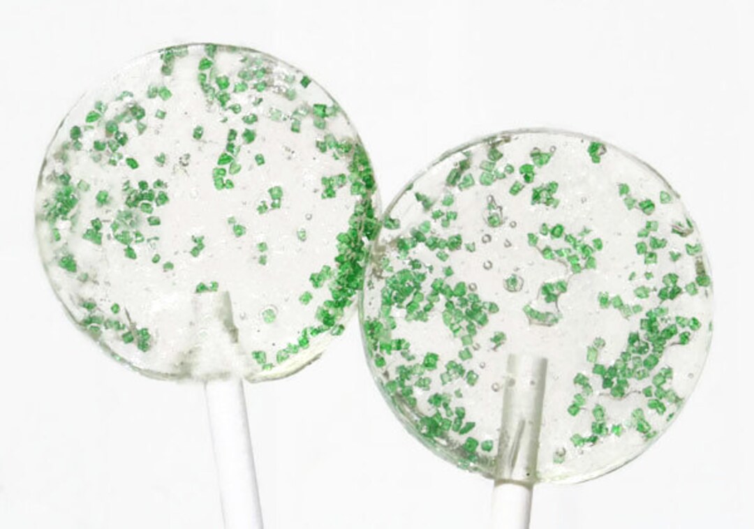 Green Wedding Favor Lollipops - Hard Candy With Green Sugar Crystals ...