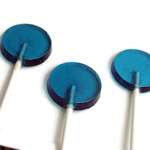 Blue Wedding Favor Lollipops - Flat Round Hard Candy - 16 Lollipop Pack ...