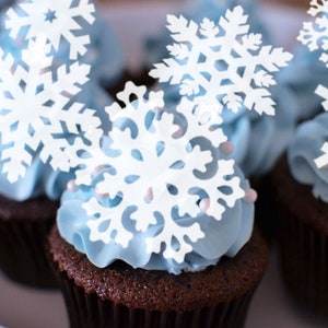 Edible Snowflakes Cake Decorations, Winter Freezing Snowflakes, Cupcake ...