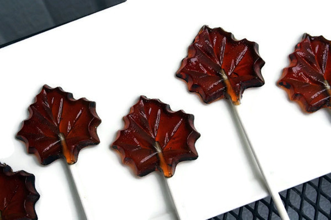Fall Wedding Favor Lollipops, Brown Fall Maple Leaf - Autumn Wedding ...