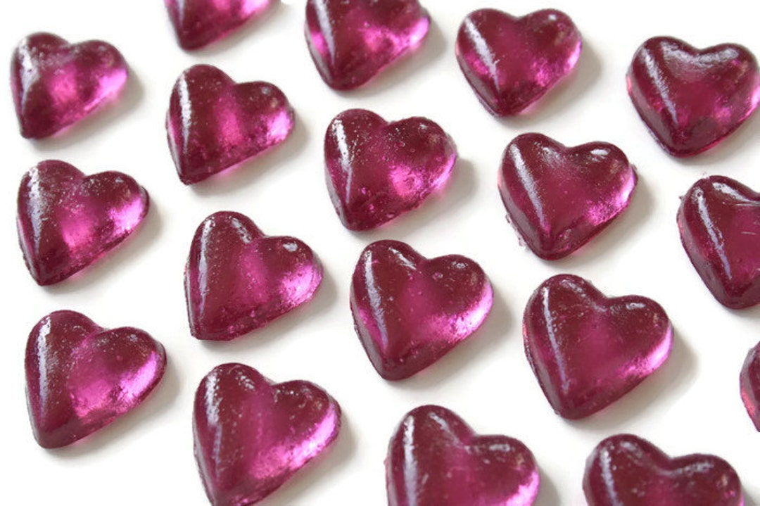 Purple Candy Hearts - 20 Pack Hard Candy Valentines Day - Wedding ...