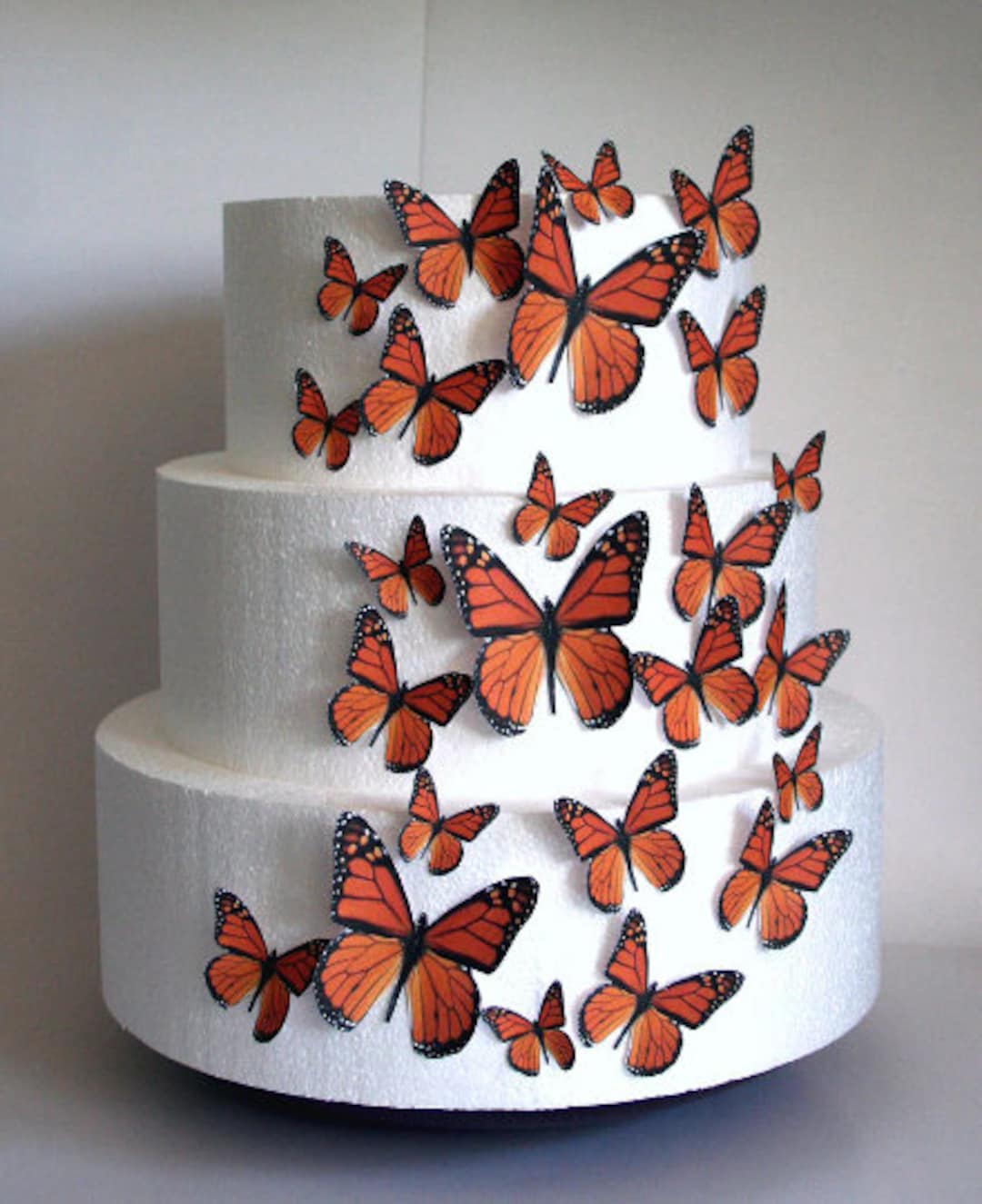 Edible Butterfly Cake Decorations, Orange Monarch Edible Butterflies ...