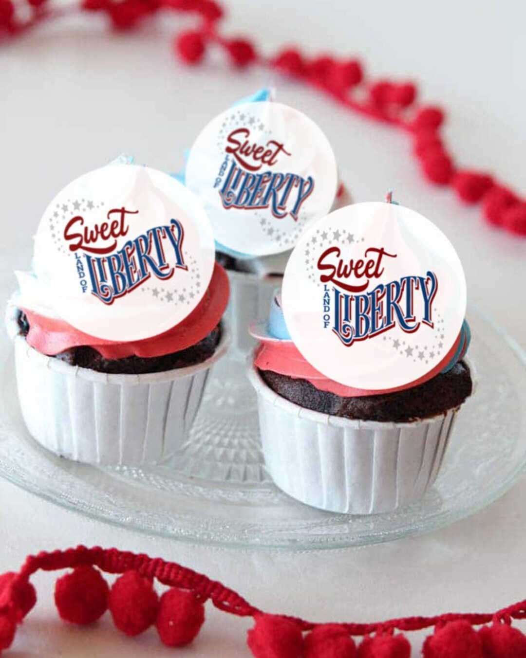 Edible Fourth of July Cake Decorations, Sweet Land of Liberty, Cupcake ...