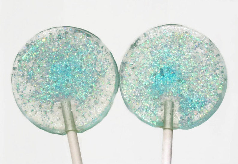 Blue Wedding Favor Lollipops Light Blue Edible Glitter 12 - Etsy