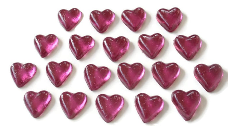 Purple Candy Hearts 20 Pack Hard Candy Valentines Day - Etsy