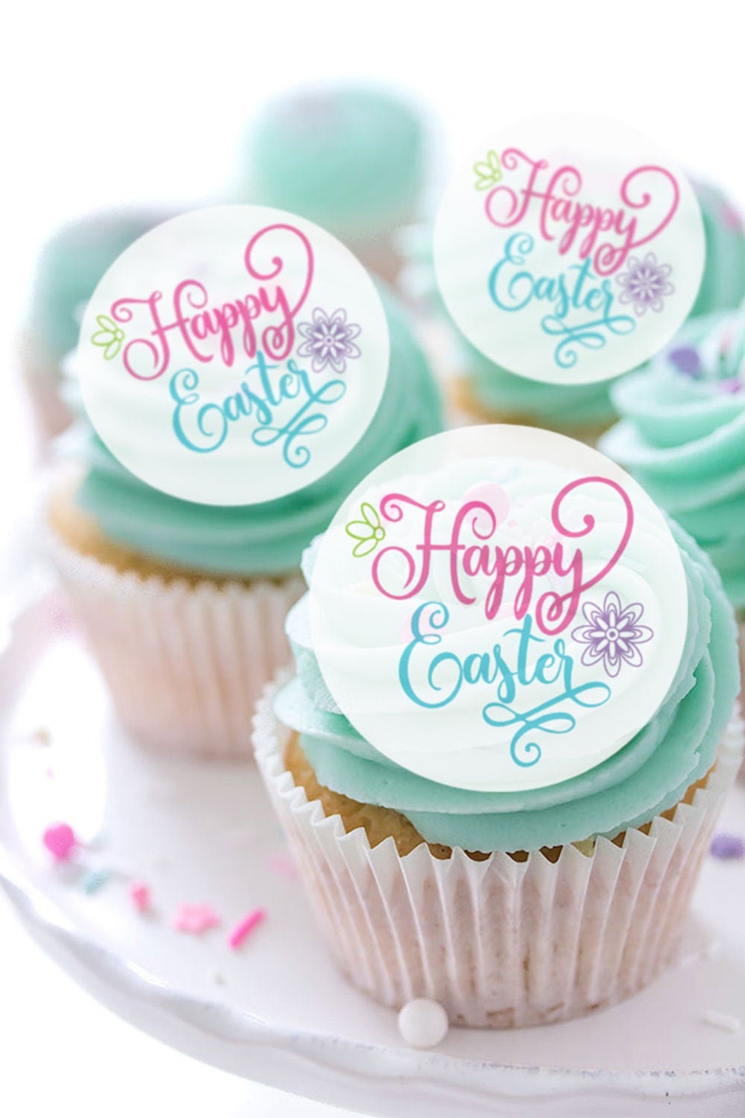 Edible Easter Day Decorations, Happy Easter, Cupcake Cake Toppers ...