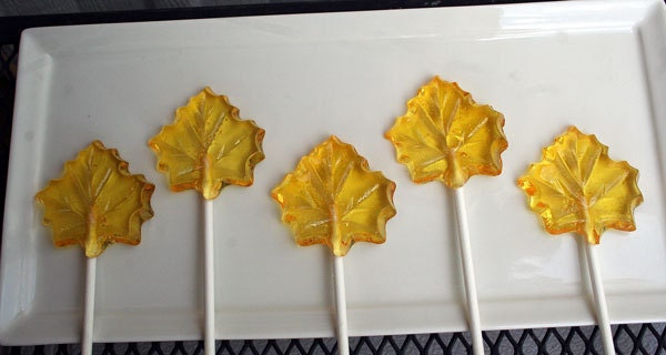 Fall Wedding Favor Lollipops, Yellow Fall Maple Leaf Autumn Wedding - 5 ...