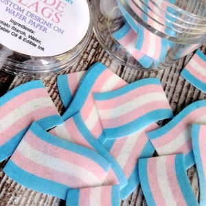 Mini Trans Pride Flag Cake Decorations, LGBTQ Drink Topper, Cocoa Bomb ...