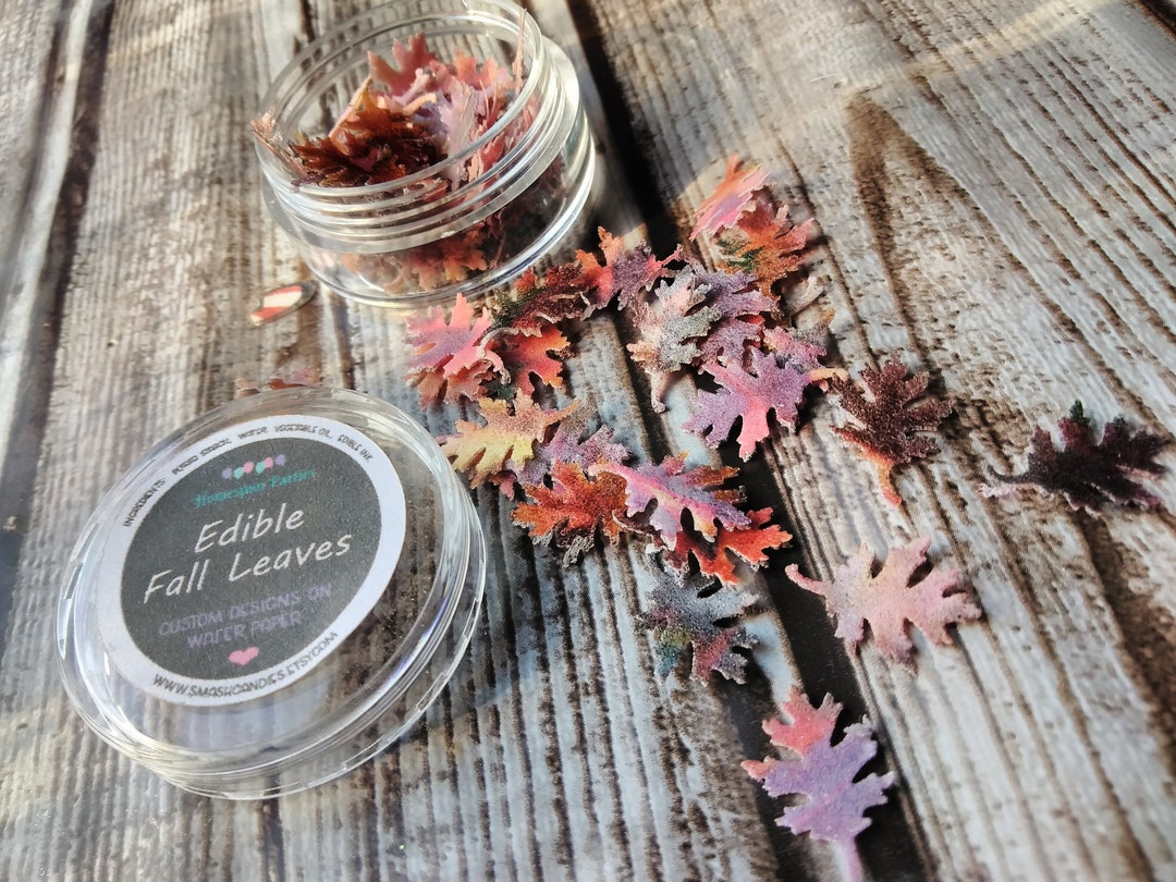 Mini Fall Leaves Cake Decorations, Drink Topper, Cocoa Bomb Sprinkles ...